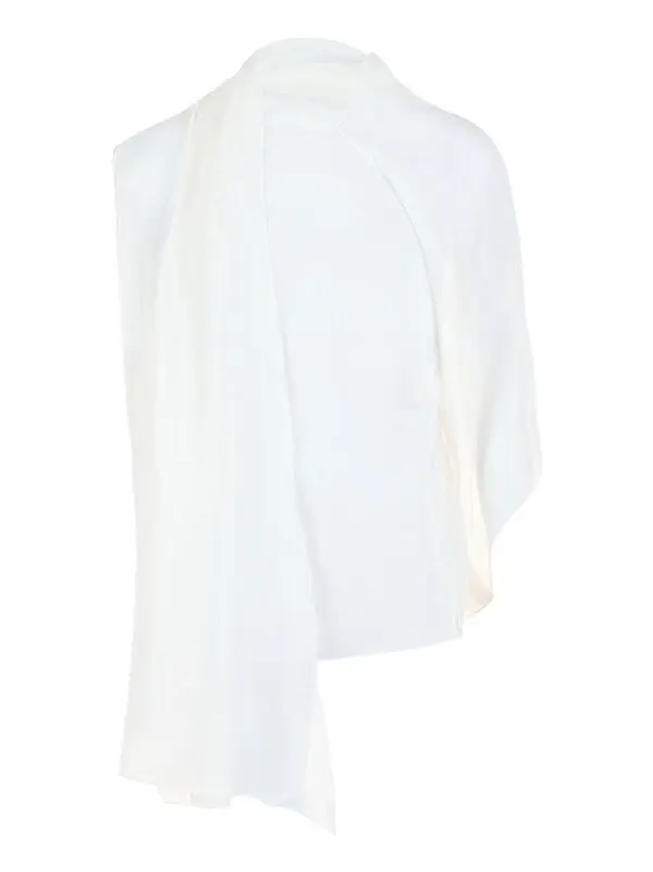 FERRAGAMO Asymmetrical Shawl Blouse - White
