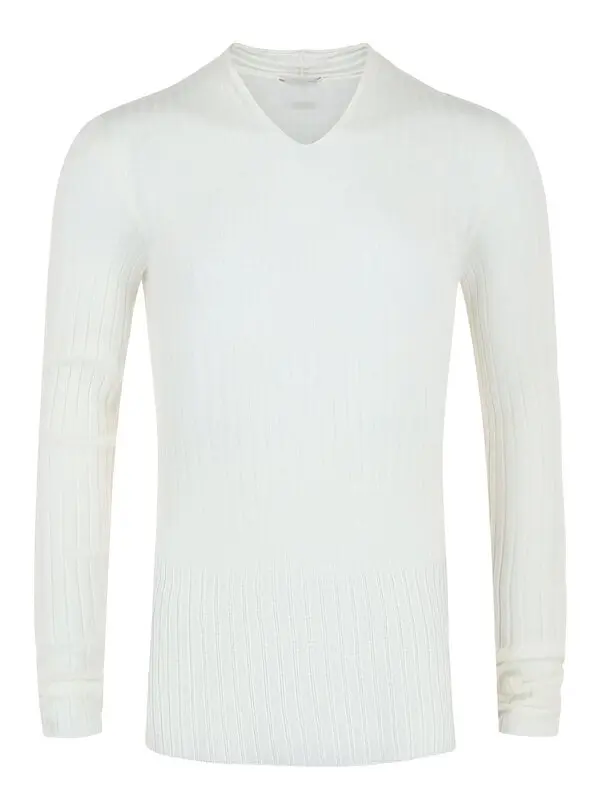 FERRAGAMO Knit V-neck Sweater - White