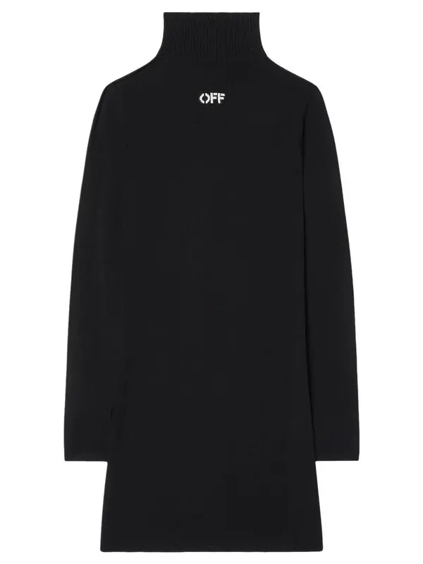 Off-White Off Stamp Slick Mini Dress - Black