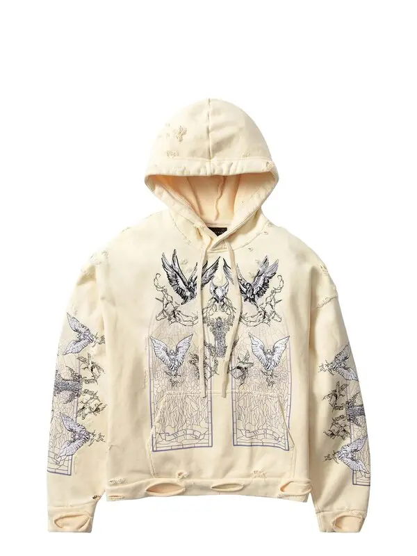 WHO DECIDES WAR BY EV BRAVADO Ascension Hooded Pullover - Cream