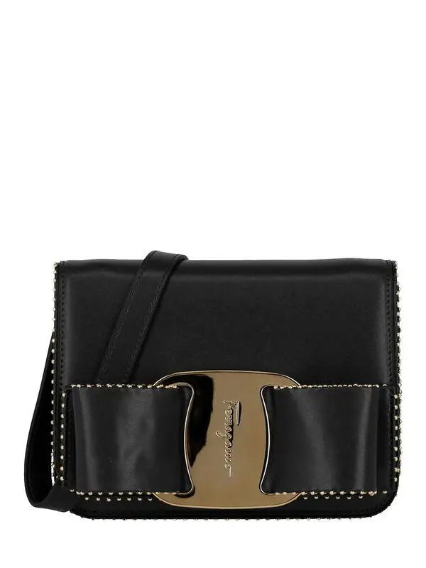 FERRAGAMO Mini Vara Bow Crossbody Bag - Black