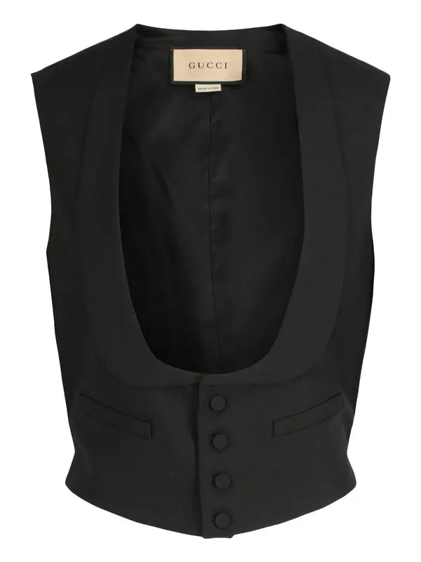 Gucci Wool Tailored Vest - Black