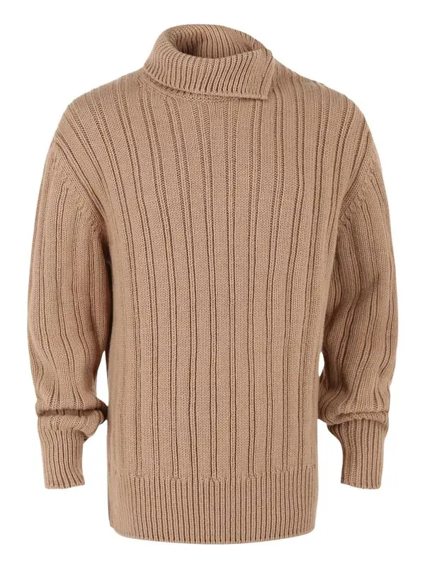 FERRAGAMO Gancini Turtleneck Sweater - Brown