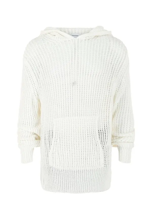 FERRAGAMO Crochet Hoodie - White