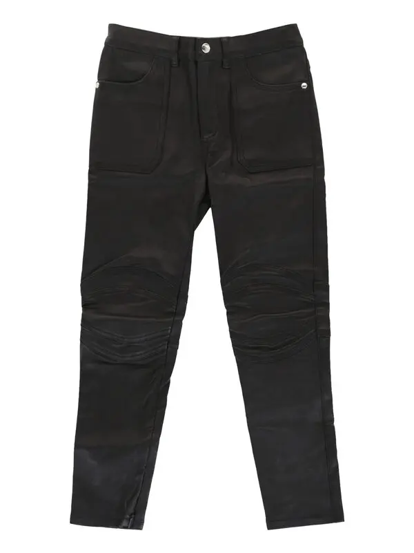 Gucci Leather Slim Leg Trousers - Black