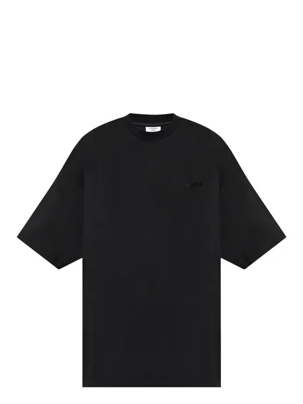 Vetements Embroidered Logo Oversized T-shirt - Black