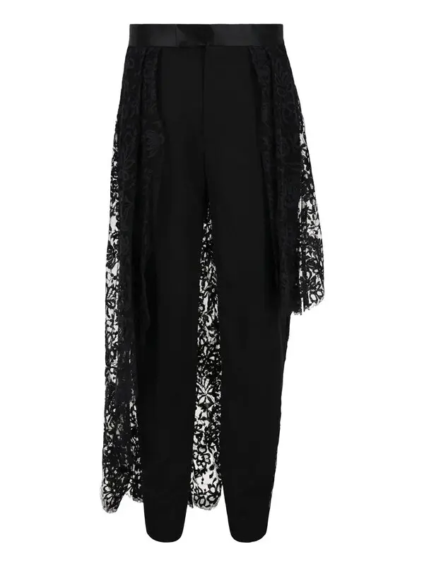 Alexander McQueen Lace Drape Trousers - Black