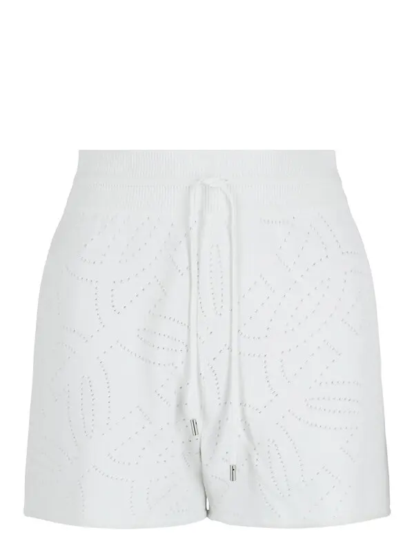 FERRAGAMO Gancini Pattern Drawstring Shorts - White