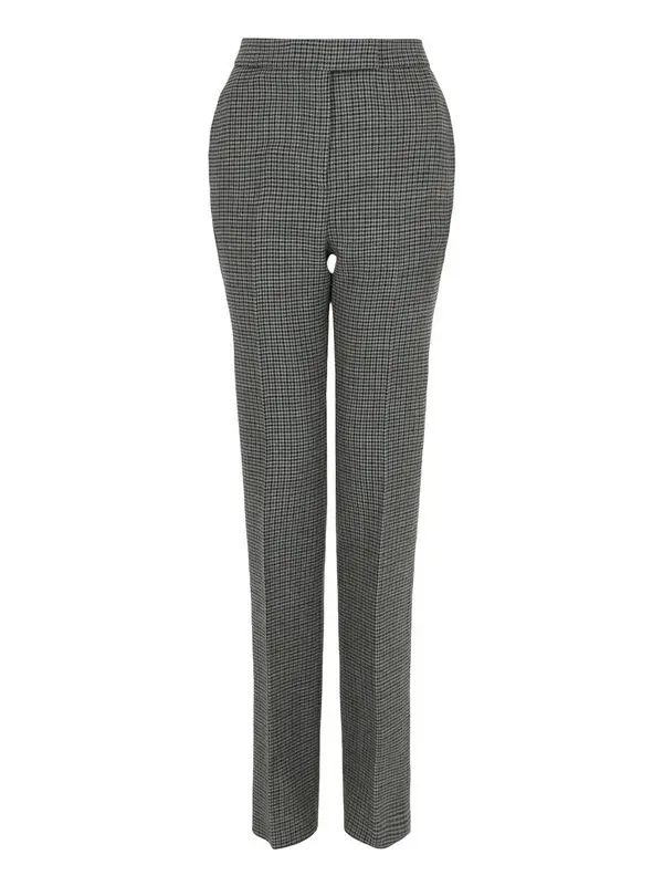 FERRAGAMO Wool Houndstooth Trousers - Grey