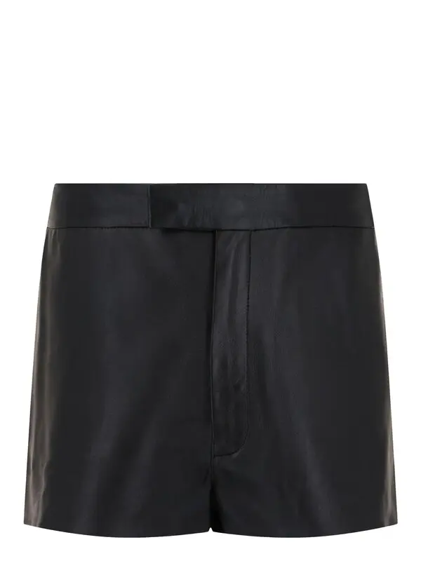 FERRAGAMO Leather Shorts - Black
