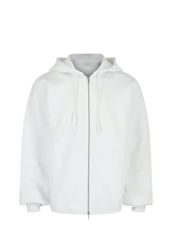 FERRAGAMO Heavyweight Fleece Zip Up Hoodie - White