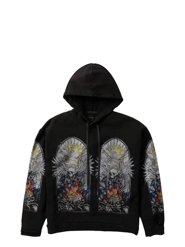 WHO DECIDES WAR BY EV BRAVADO Skull Hooded Pullover - Black