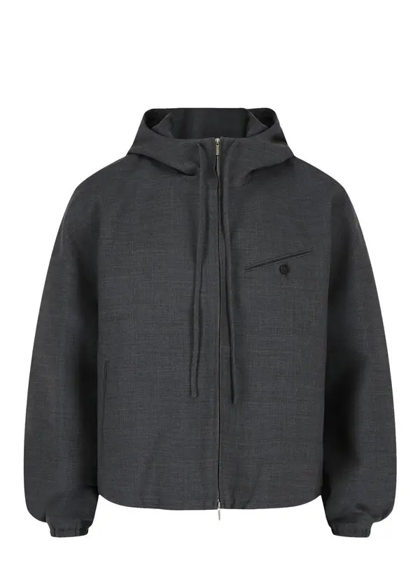 FERRAGAMO Wool Zip-up Jacket - Grey