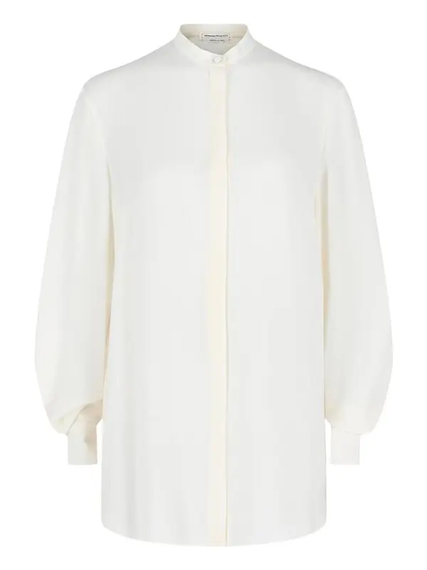 Alexander McQueen Sheer Georgette Blouse - White