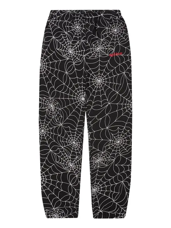 SP5DER Embroidered Sweatpants - Black