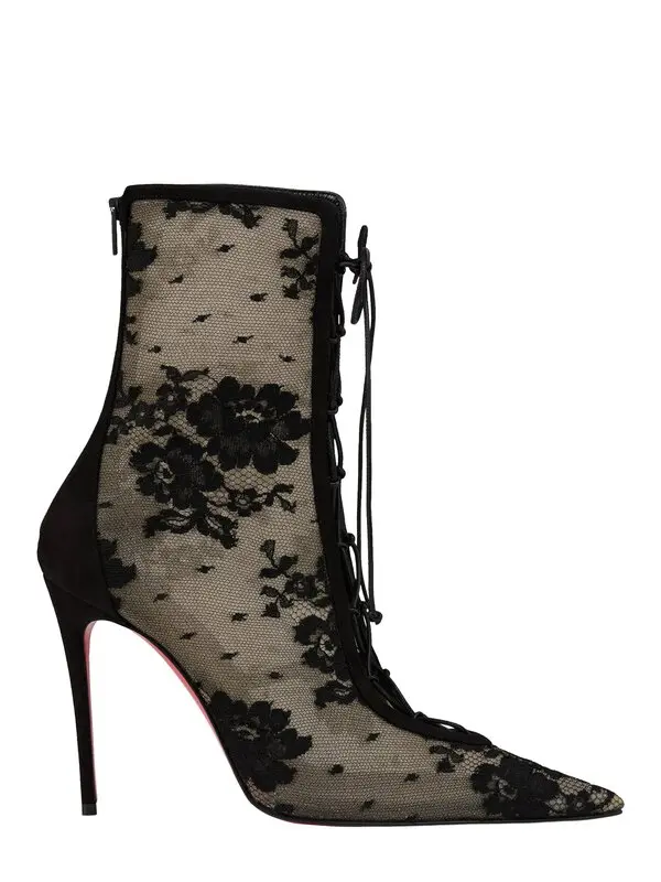 CHRISTIAN LOUBOUTIN Km Lace Up Ankle Boots - Red