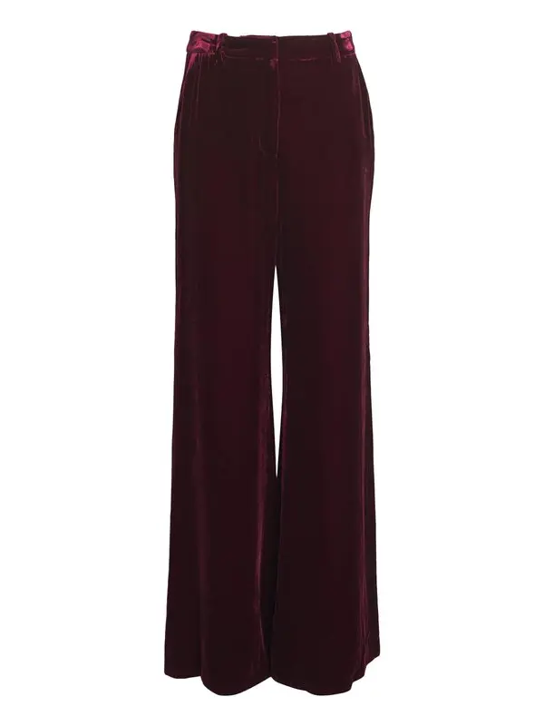 L'Agence Velvet Pilar Wide-leg Trousers - Purple