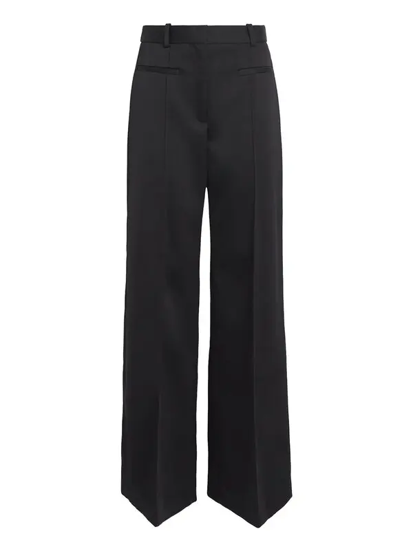 Claudie Pierlot Satin High-rise Straight Trousers - Black
