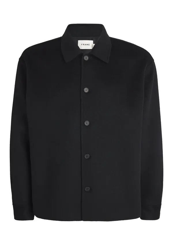 FRAME Wool Double-faced Overshirt - Black