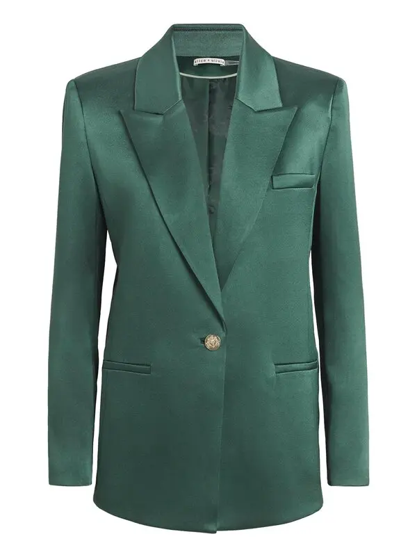 Alice + Olivia Silas Satin Blazer - Green