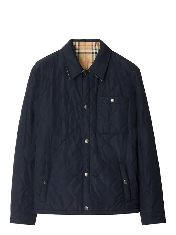 Burberry Reversible Quilted Overshirt - Navy