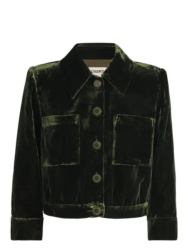 L'Agence Velvet Jia Jacket - Green