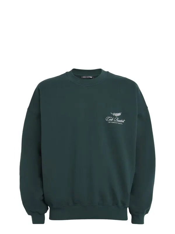 COLE BUXTON Cotton Logo Sweatshirt - Green