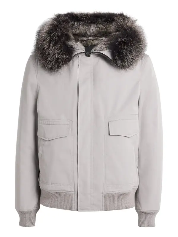 YVES SALOMON Down Parka With Coyote Fur Trim - White
