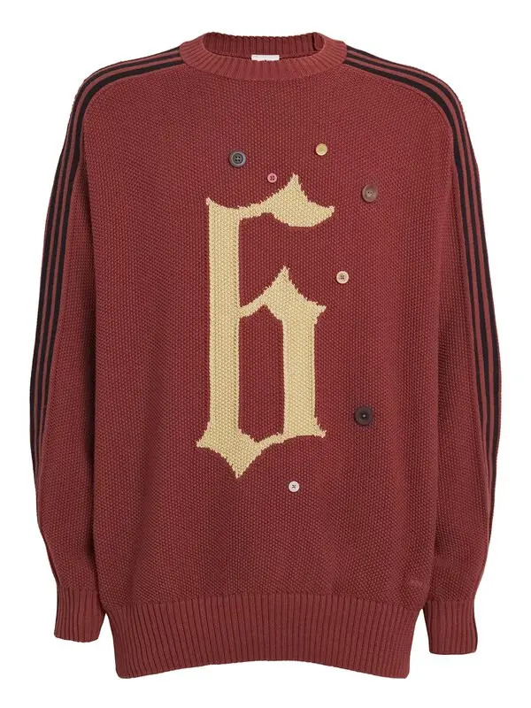 Adidas Originals X Song For The Mute Cotton Knit Button Sweater - Red