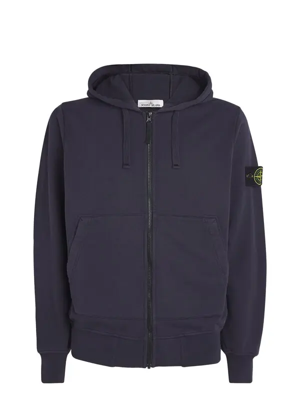 Stone Island Cotton Zip-up Hoodie - Blue