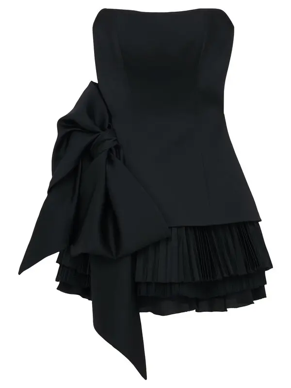 Alexander McQueen Strapless Mini Dress With Bow - Black