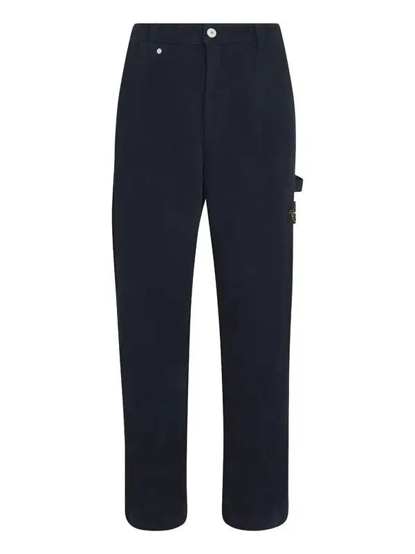 Stone Island Cotton Compass Carpenter Trousers - Navy
