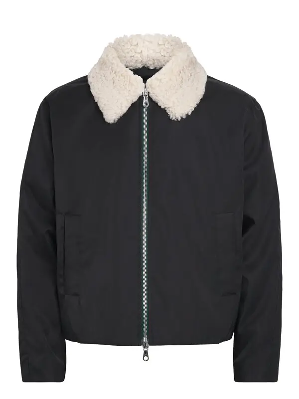 COLE BUXTON Faux-fur Collar Bomber Jacket - Black