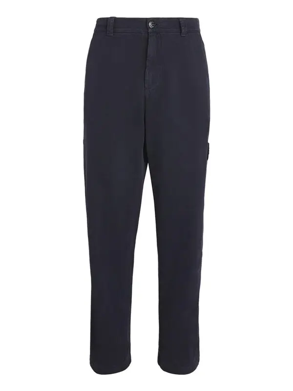 Stone Island Cotton Compass Trousers - Blue