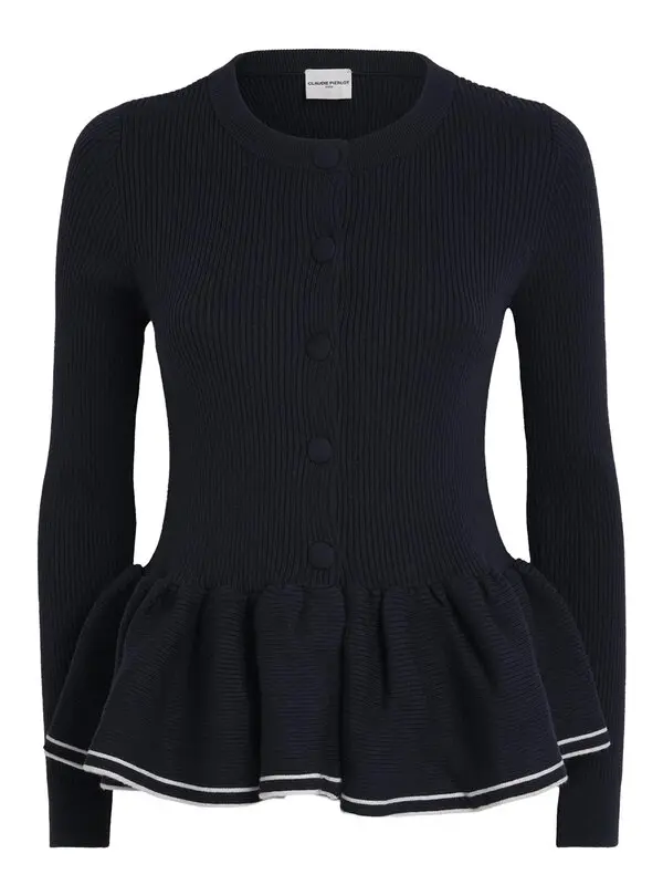 Claudie Pierlot Peplum-hem Cardigan - Blue