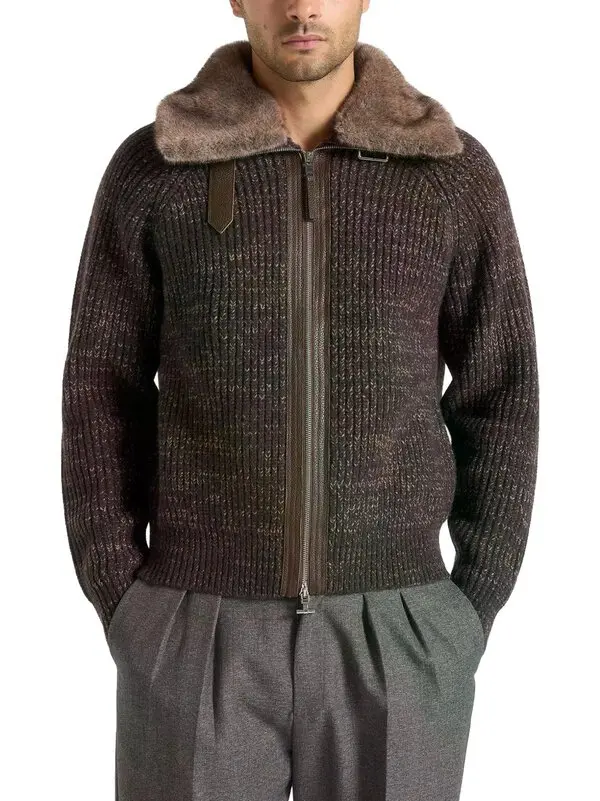 Manière De Voir Ariel Knit Jacket - Brown