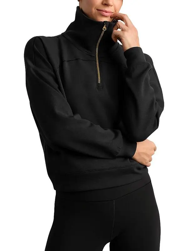 RHONE Dreamglow Half Zip Sweatshirt - Pure Black