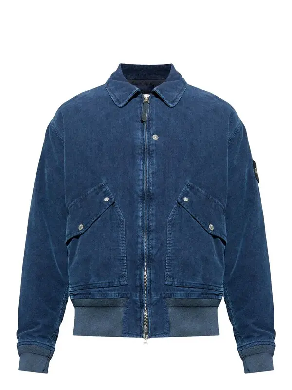 Stone Island Corduroy Bomber Jacket - Navy Blue