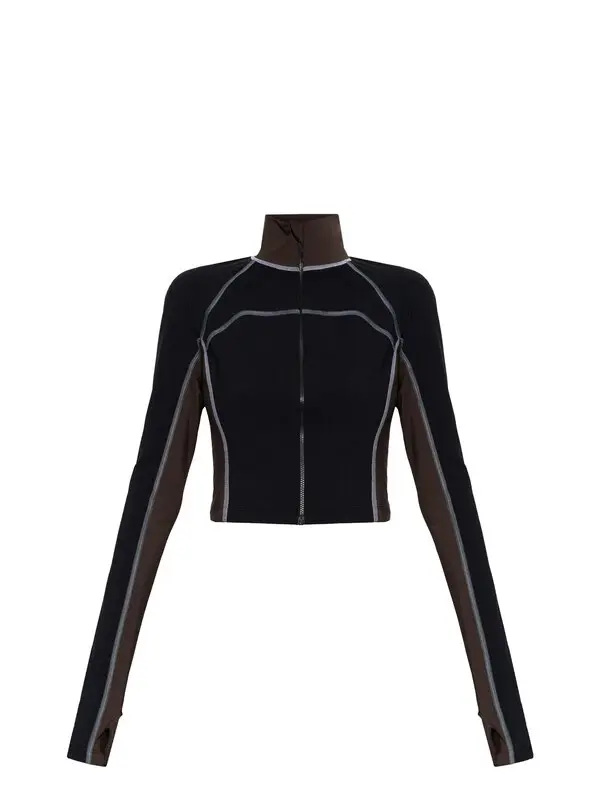 Fendi Training Top With Stand-up Collar - Black