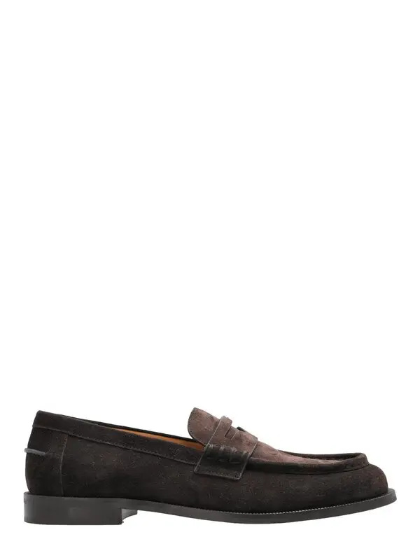 Emporio Armani Leather Loafers - Brown