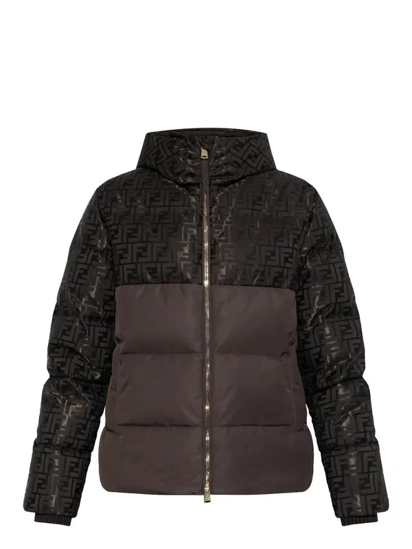 Fendi Down Jacket With Hood - Brown