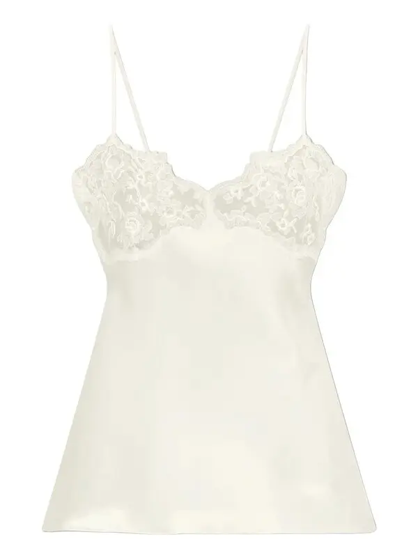 Chloé Silk Camisole With Lace - Cream