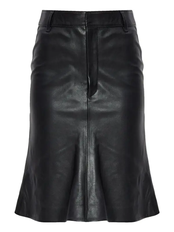 Balenciaga Leather Pencil Skirt - Black