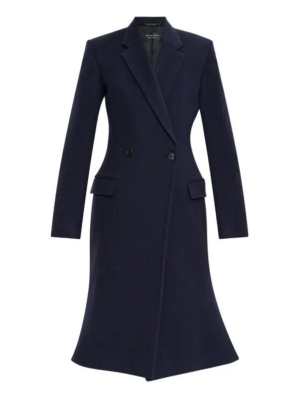 Balenciaga Wool Coat - Navy Blue