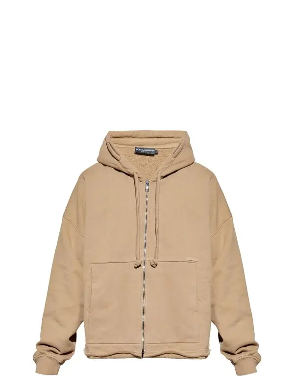 Dolce & Gabbana Zip Up Hoodie - Beige