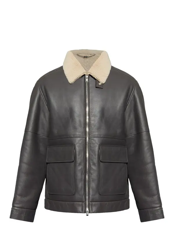 Maison Kitsuné Leather Jacket - Brown