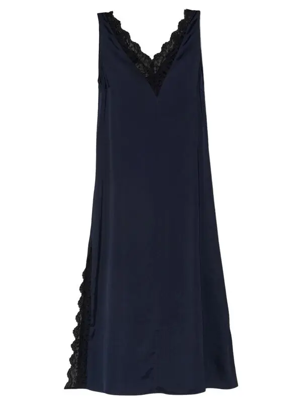 Officine Générale Strappy Viscose Dress - Navy Blue