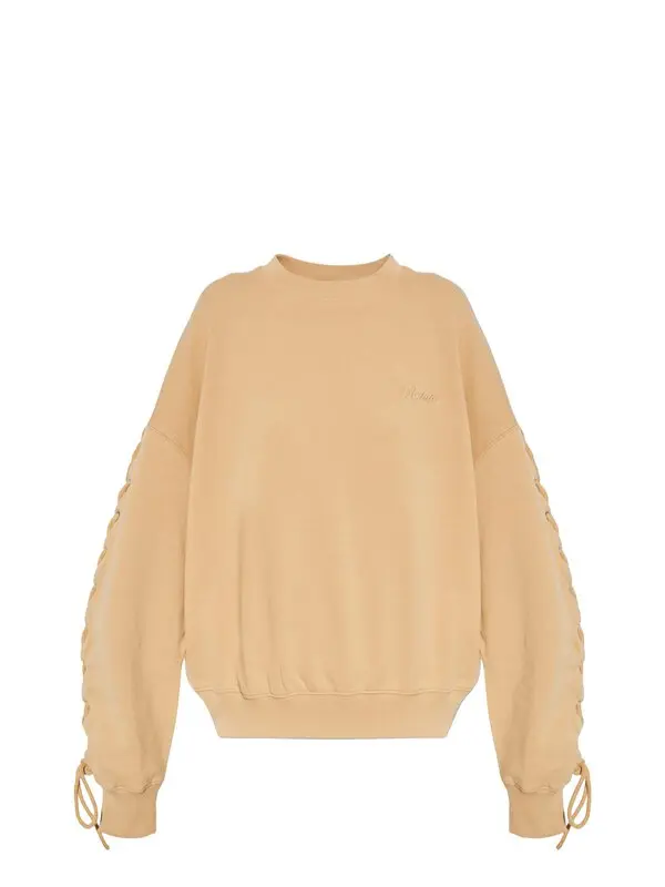 ROTATE BY BIRGER CHRISTENSEN Sweatshirt With Lace-up Sleeves - Beige