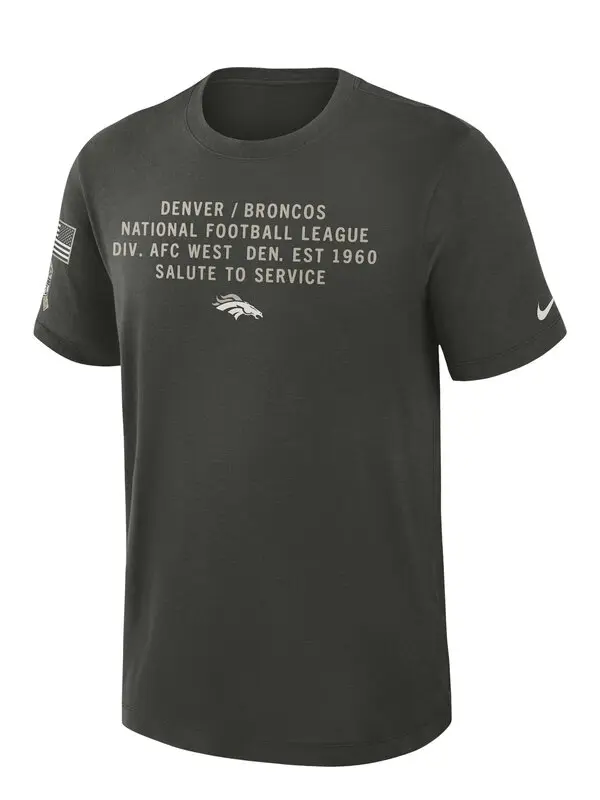 Nike Denver Broncos Salute To Service Slub Dri-fit Nfl T-shirt - Green