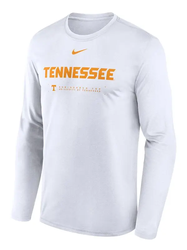 Nike Tennessee Courtside Basketball Shootaround Legend Dri-fit College Long-sleeve T-shirt - White